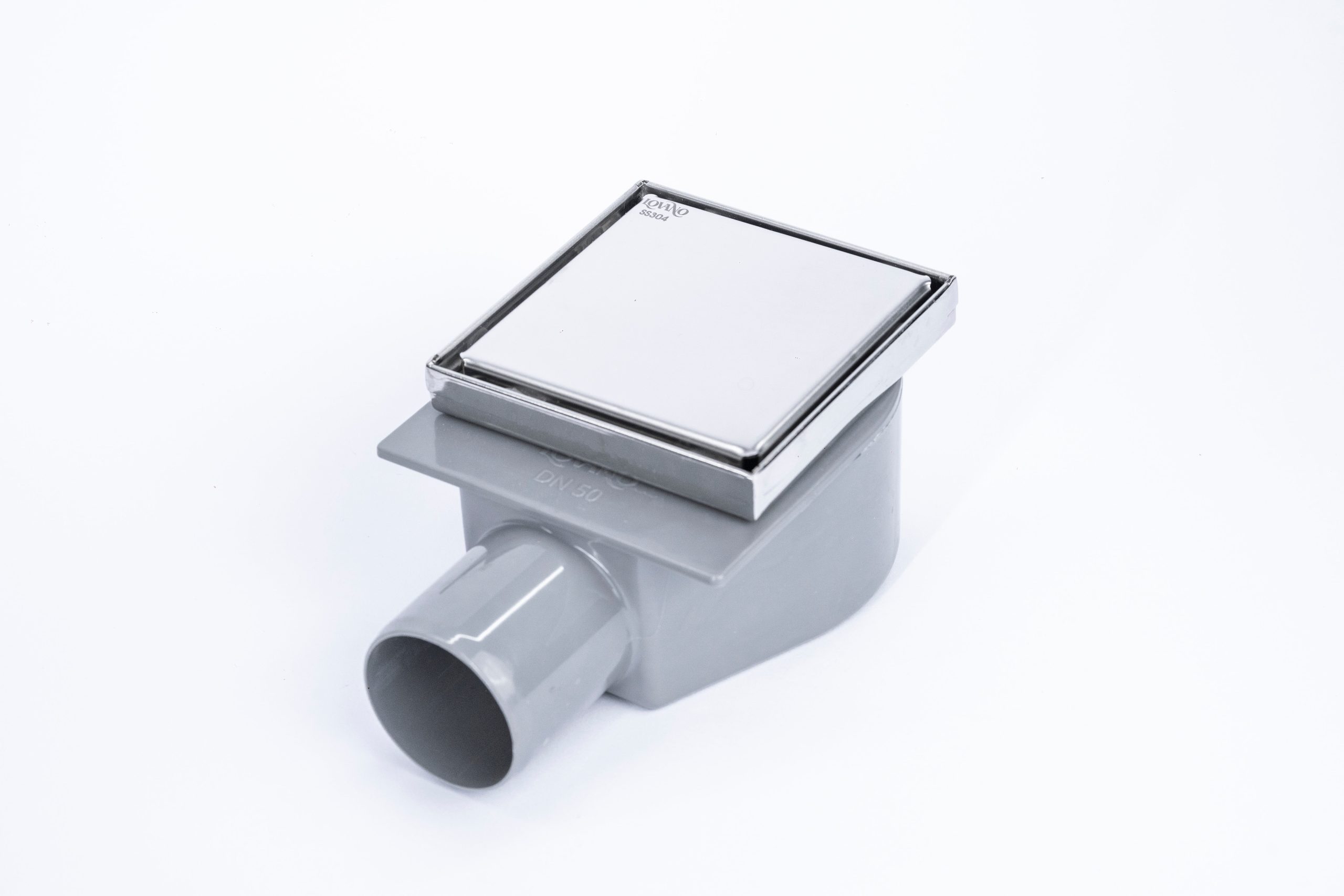 Square drain with horizontal outlet - Stainless - Lovano Egypt